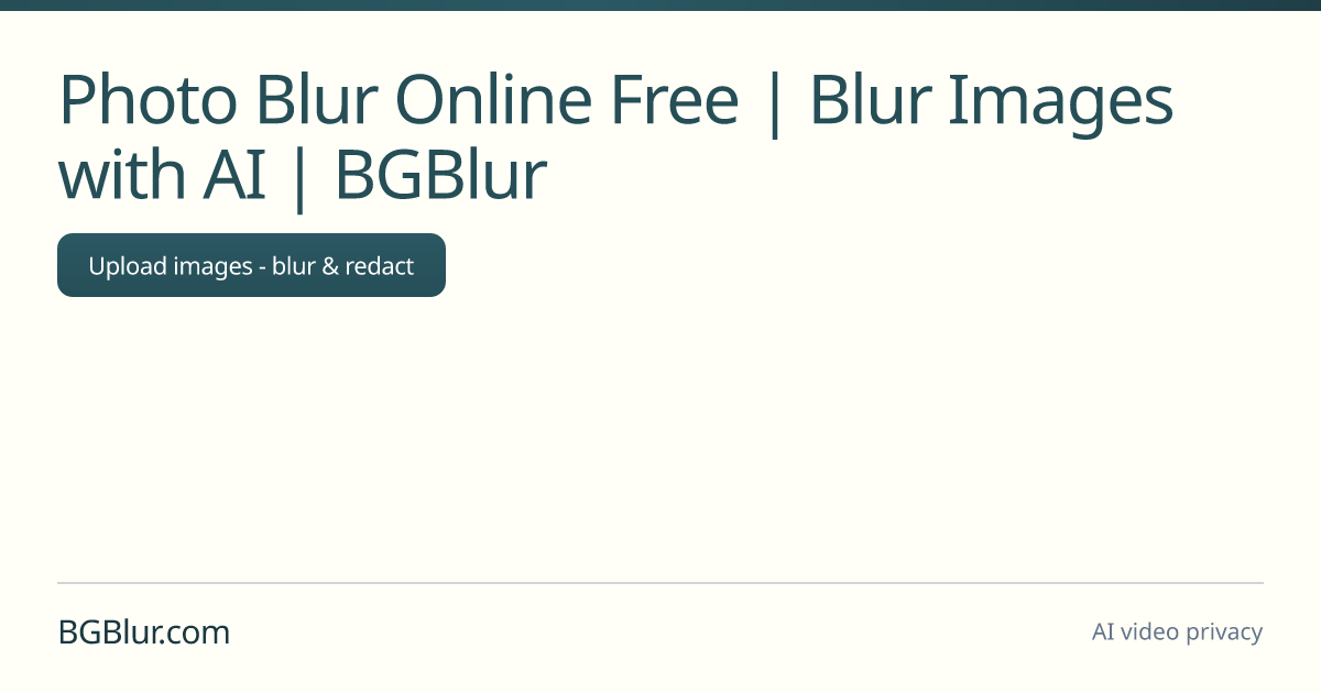Photo Blur Online Free | Blur Images with AI | BGBlur